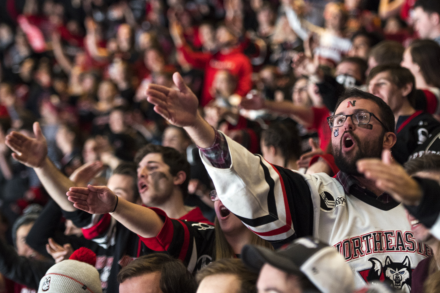 Huskies fans stoked as Northeastern draws first blood - Northeastern ...