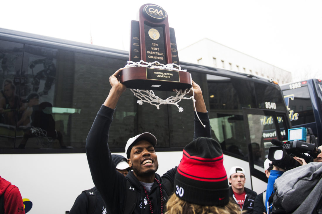 Fans cheer Northeastern men’s basketball team as it returns to Boston ...