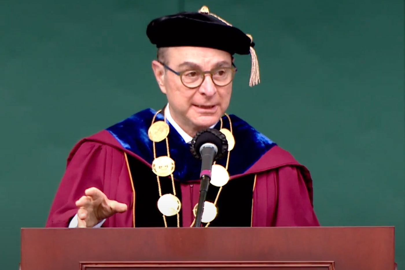 Northeastern president Joseph E. Aoun addresses the Class of 2021 ...