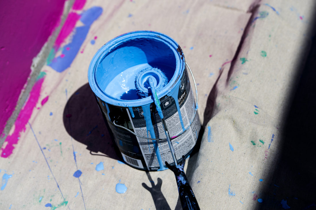 An artist ramps up his striking mural at Northeastern’s Boston campus ...