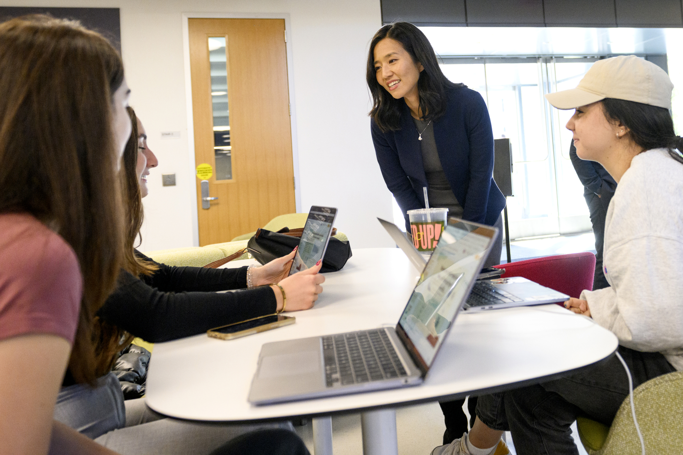 Boston Mayor Michelle Wu Visits Northeastern, Talks With Students