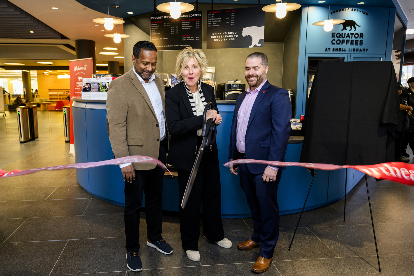Equator Coffees Co-founder Celebrates Snell Library Opening